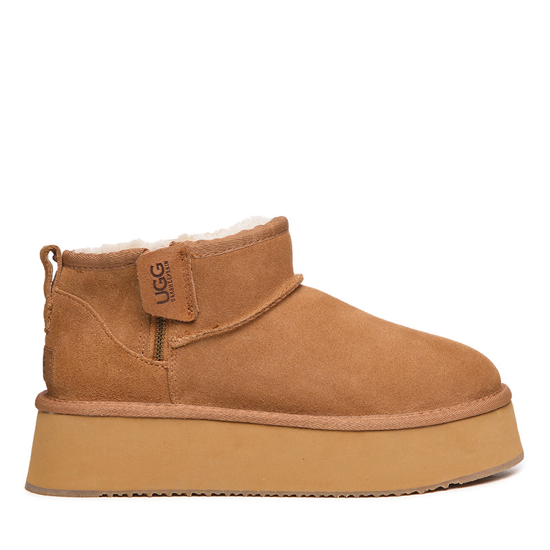 Mini Atasha Zip Uggs | Sheepskin Mini Boots with Zip