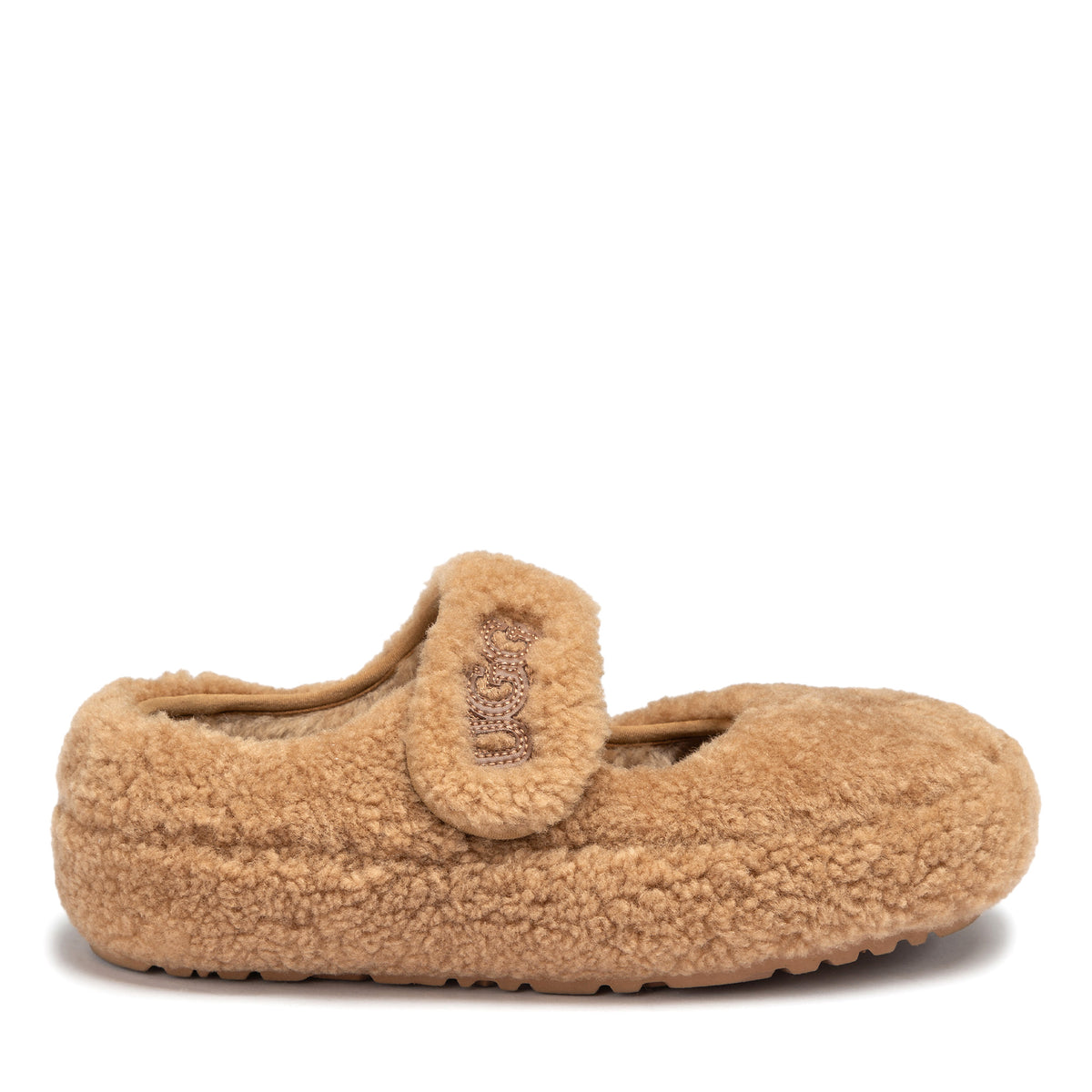 Velcro Fluffy Uggs | Sheepskin Slippers with Strap